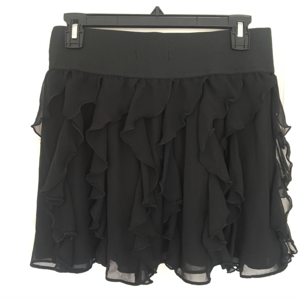 Express | Skirts | Express Black Ruffle Skirt | Poshmark
